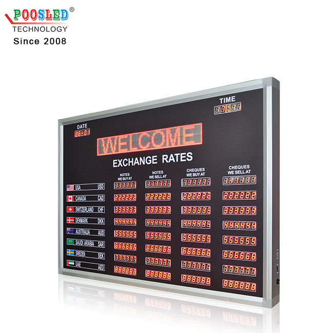 7 Segment 0.8" Foreign Exchange Rate Boards for The Bank With Scrolling ...