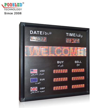 Professional 0.8 Inch Red Exchange Rate Board for Bank - Buy led ...