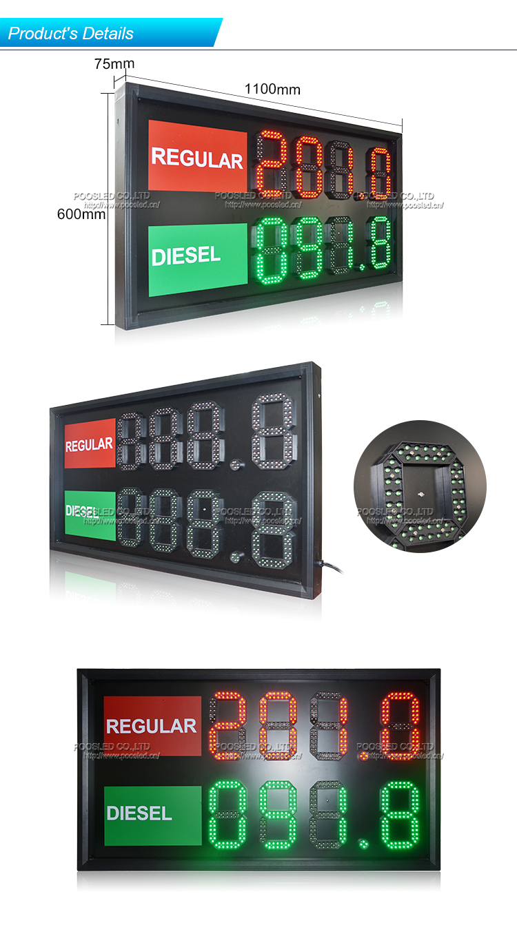 Light Weight 8" LED Gas Price Sign Display The Price of Regular ...