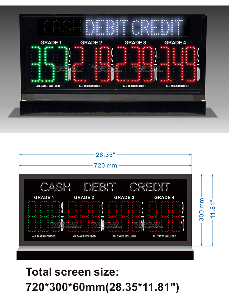 Factory Manufacture 5.0'' Led Pump Topper Gas Changer LED Gas Price ...