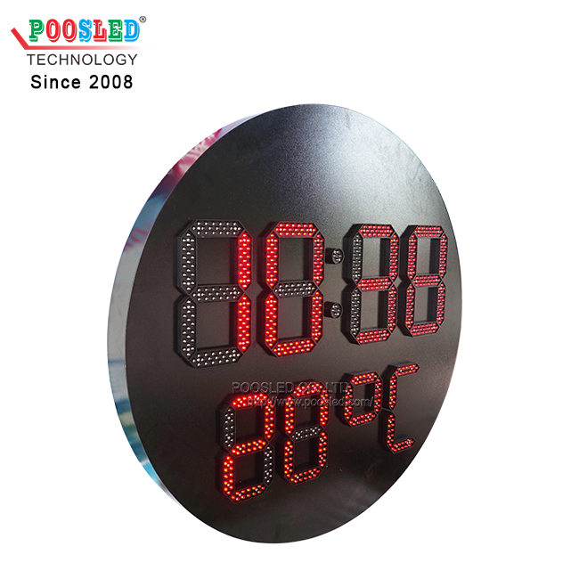 Circle LED Time & Temperature Sign Special Design Iron Cabinet New Type ...
