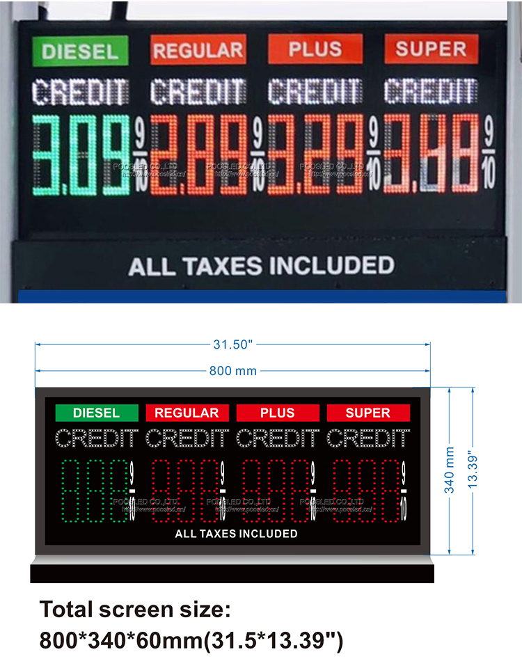 Led Gas Price Changer With Cash Credit Debit 5.0” PCB Digits - Buy led ...
